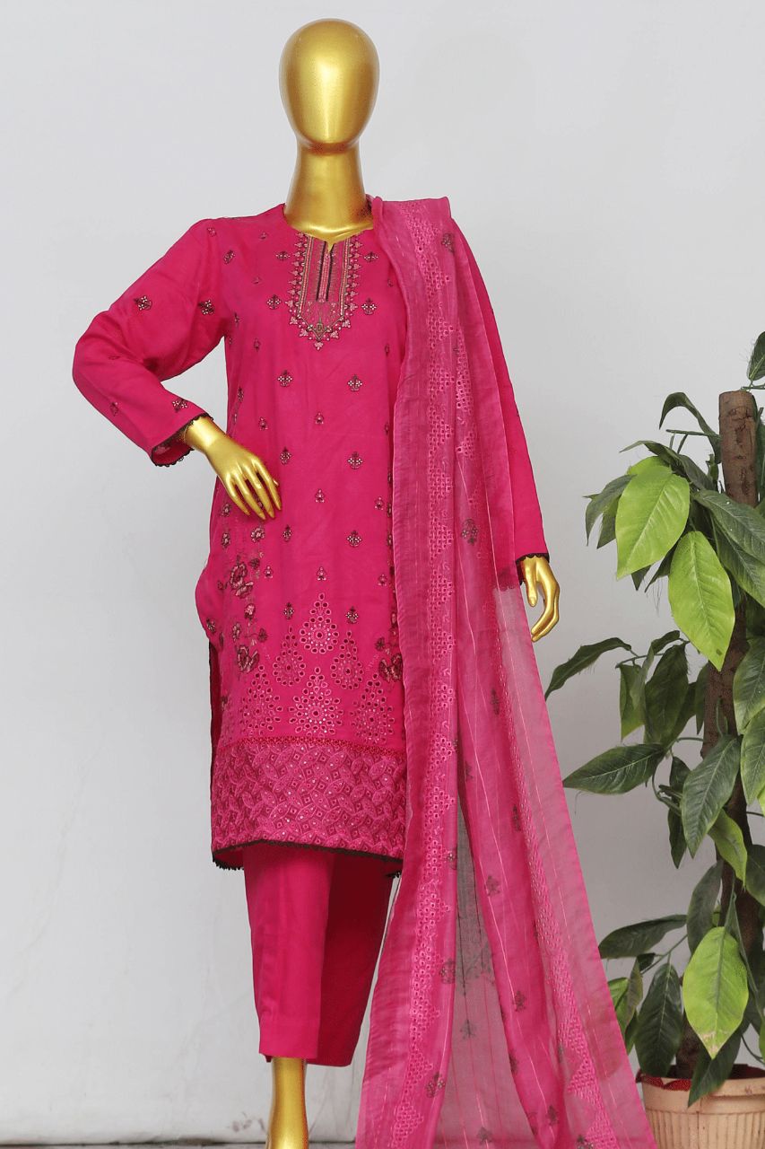 Mohagni Heavy Embroidered Karandi-3PC – dawooddesigners