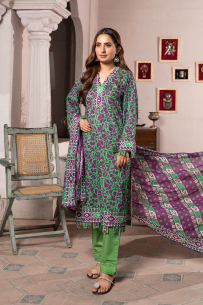 Mahru By Bronze Print Lawn-3PC – DawoodDesigner