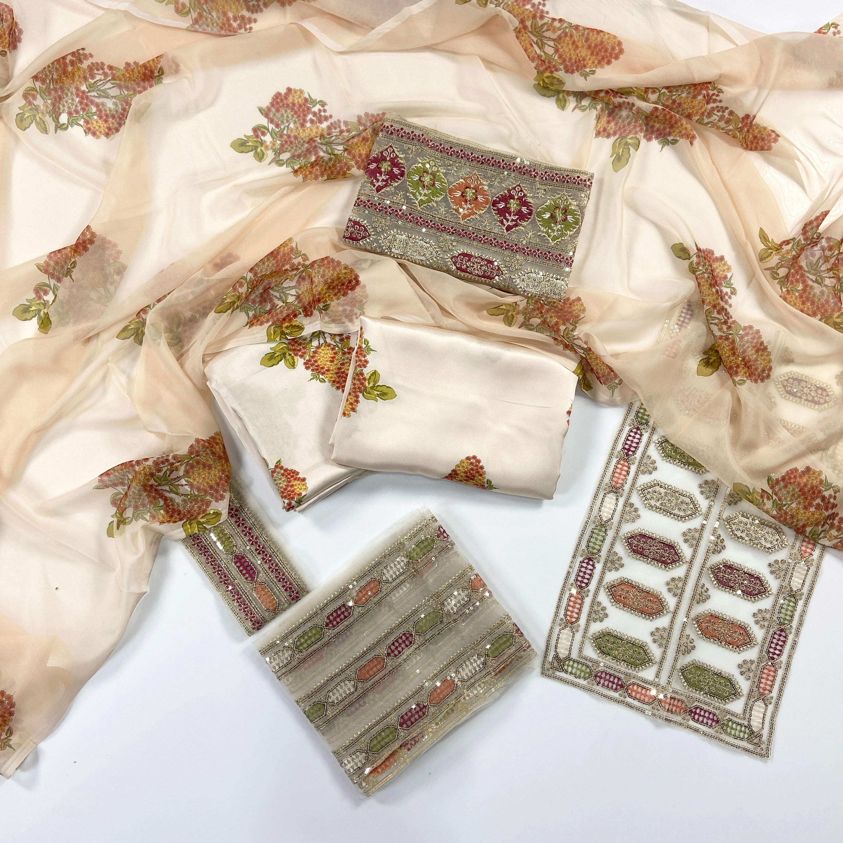 Sabyasachi Premium Silk – With Organza Patches – DawoodDesigner