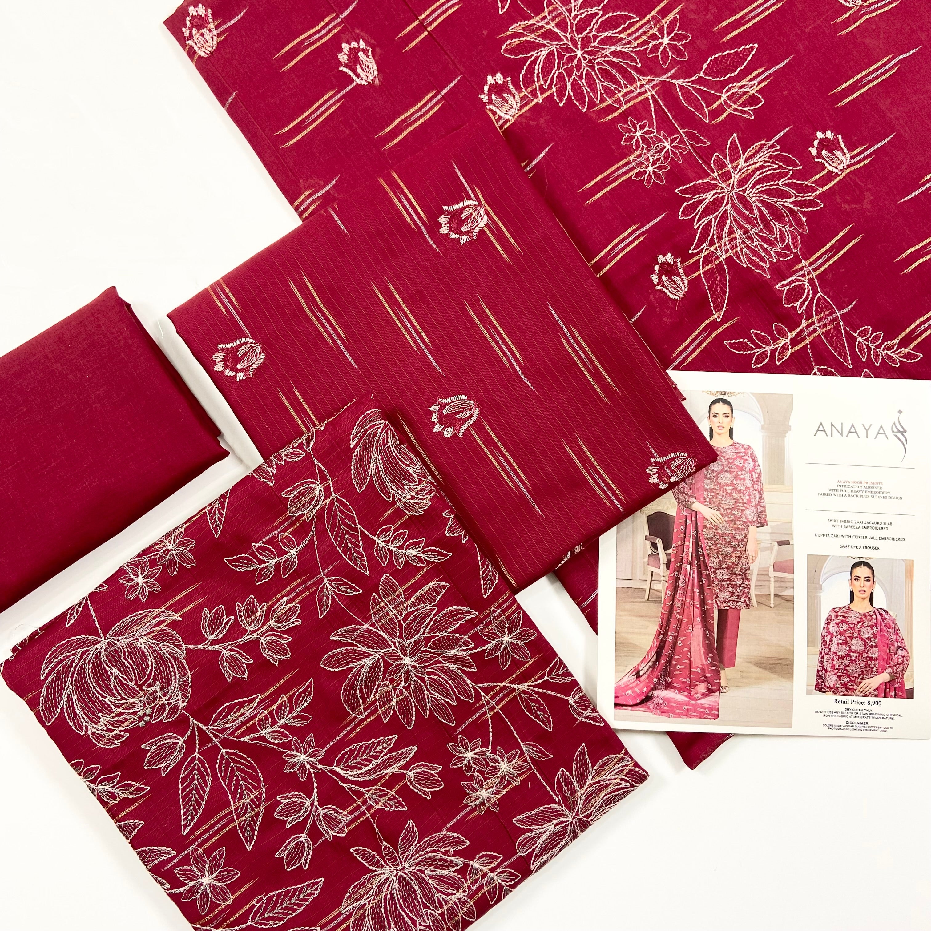 Anaya Noor Bareeze Work Embroidered 3PC – DawoodDesigner